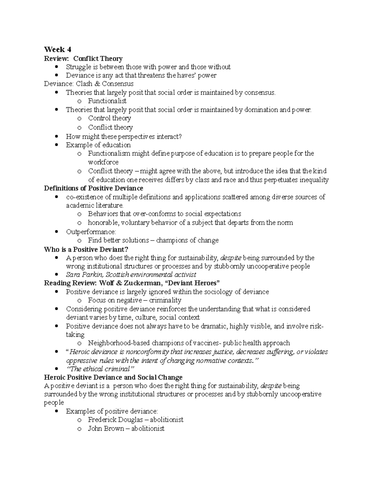 SOC343 W4 - Weissman - Week 4 Review: Conflict Theory Struggle is ...