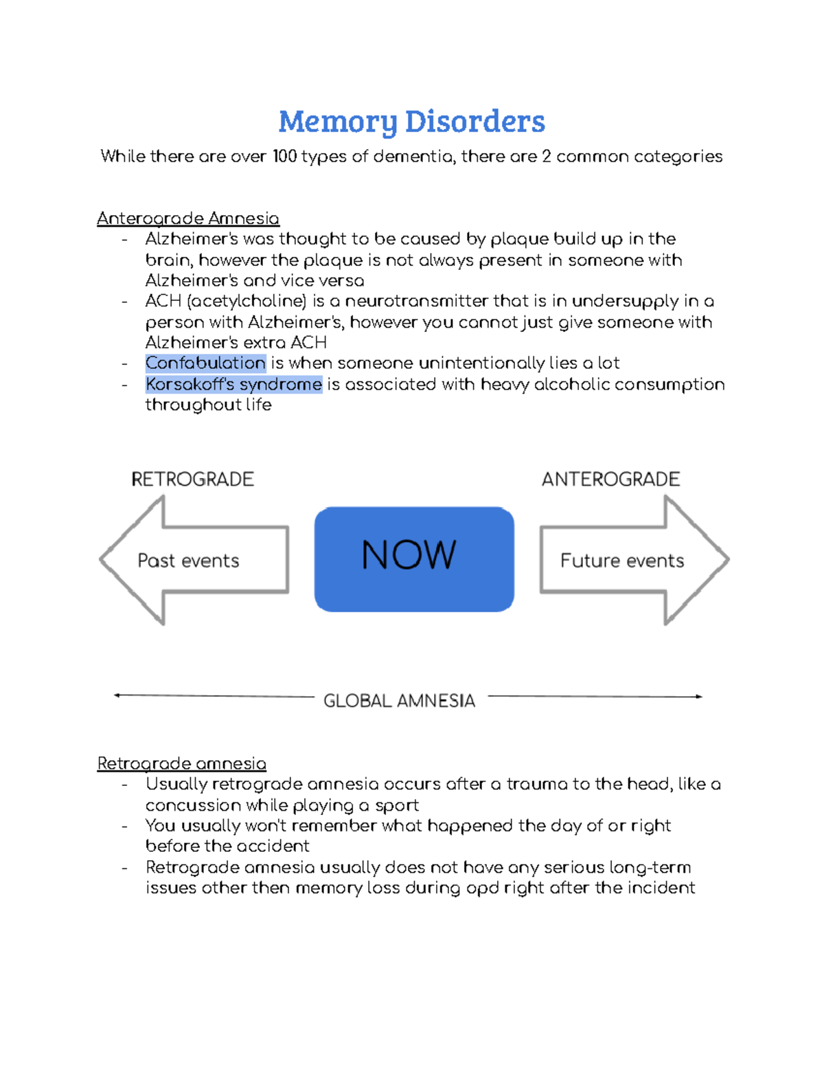 Memory Disorders - Memory Disorders While there are over 100 types of ...