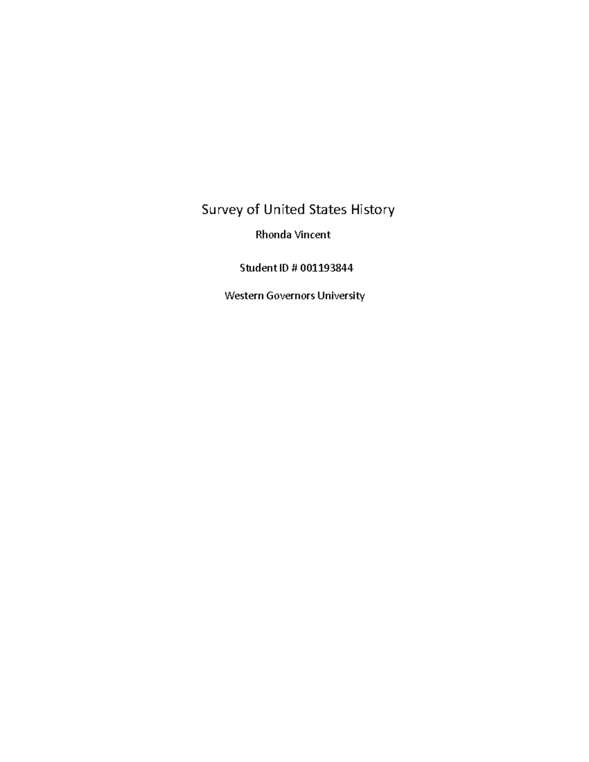 Survey of United States History 1 - Survey of United States History ...