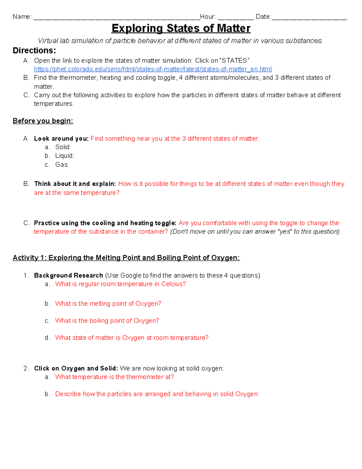 VL States of Matter - Phet - Name: _________________________Hour ...