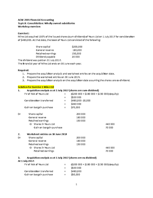 Introduction to Financial Accounting ACCT1101 - HKU - StuDocu