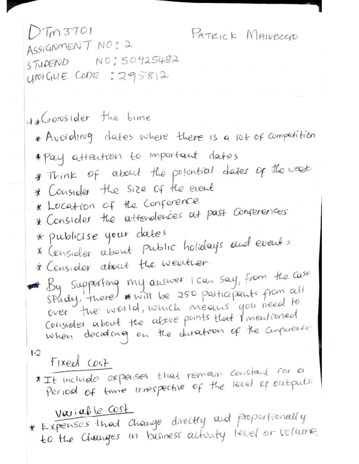 Dtm malebogo - dtm2605 - Studocu