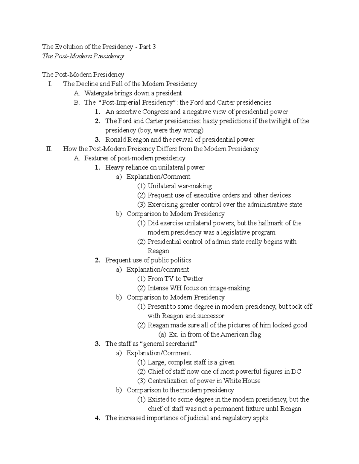 The Evolution of the Presidency - Part 3 - The Decline and Fall of the ...