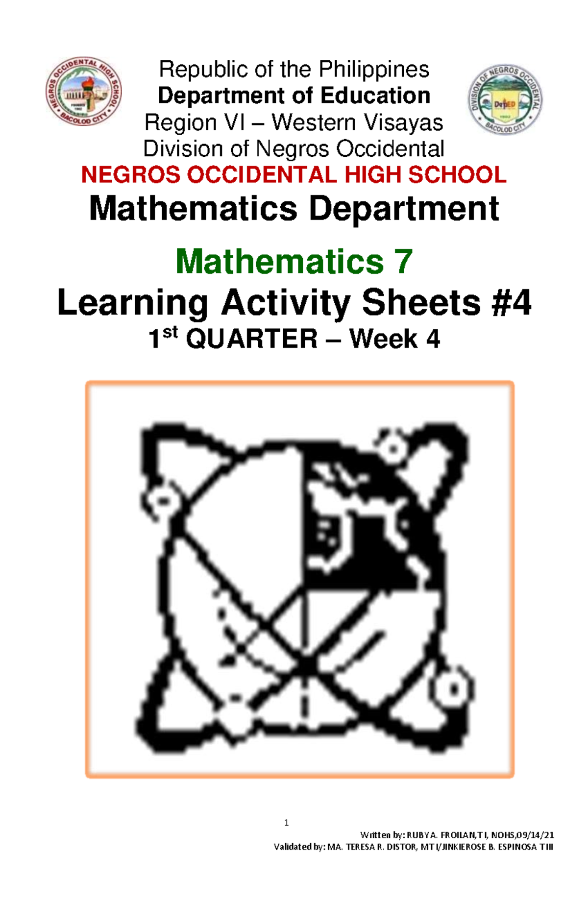 Q1 MATH-7 LAS-4 - - Studocu
