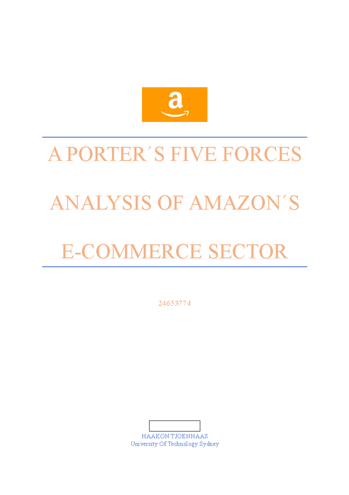 Porters Five Forces - A PORTER ́S FIVE FORCES ANALYSIS OF AMAZON ́S E ...