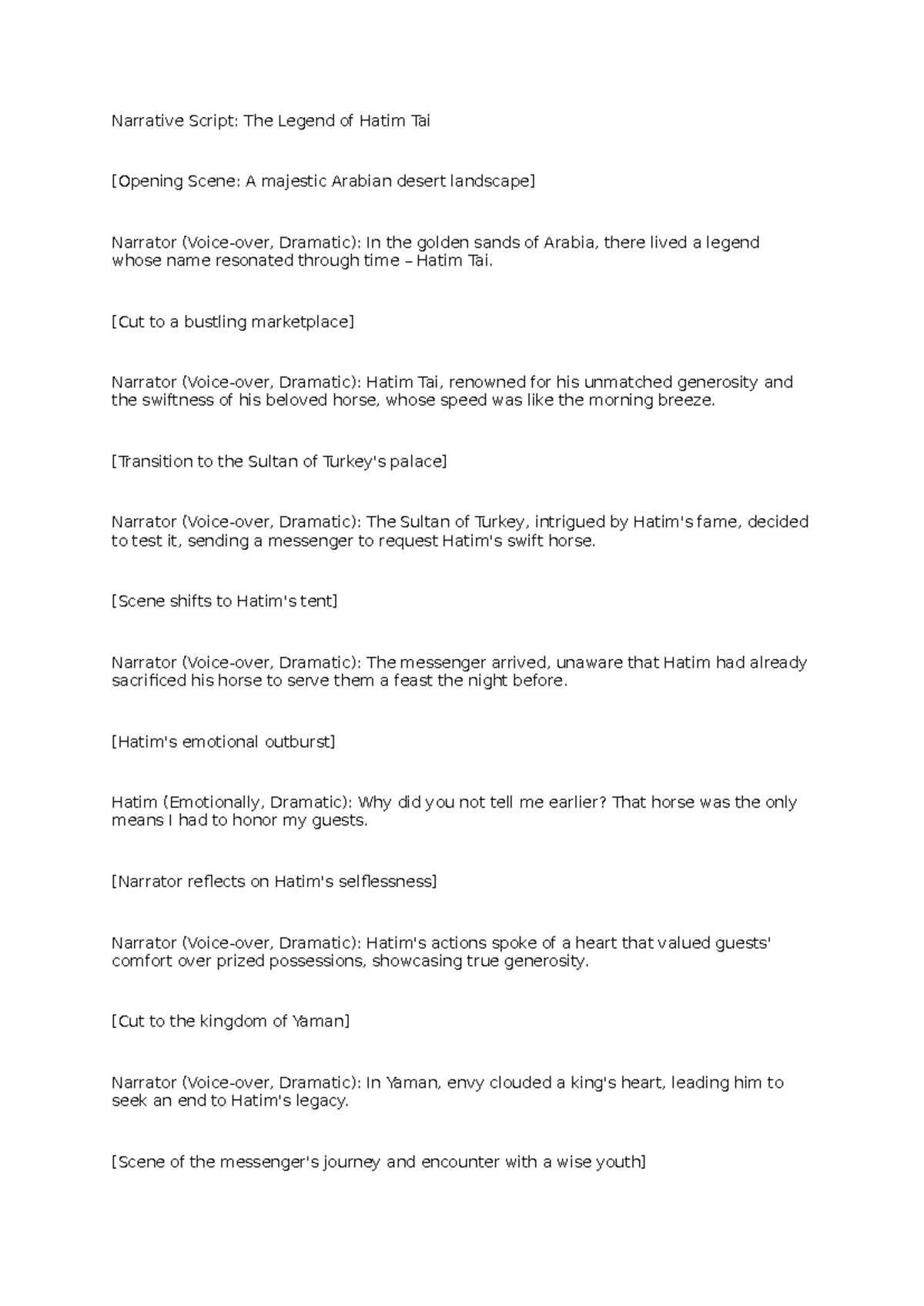 Narrative Script - [Cut to a bustling marketplace] Narrator (Voice-over ...