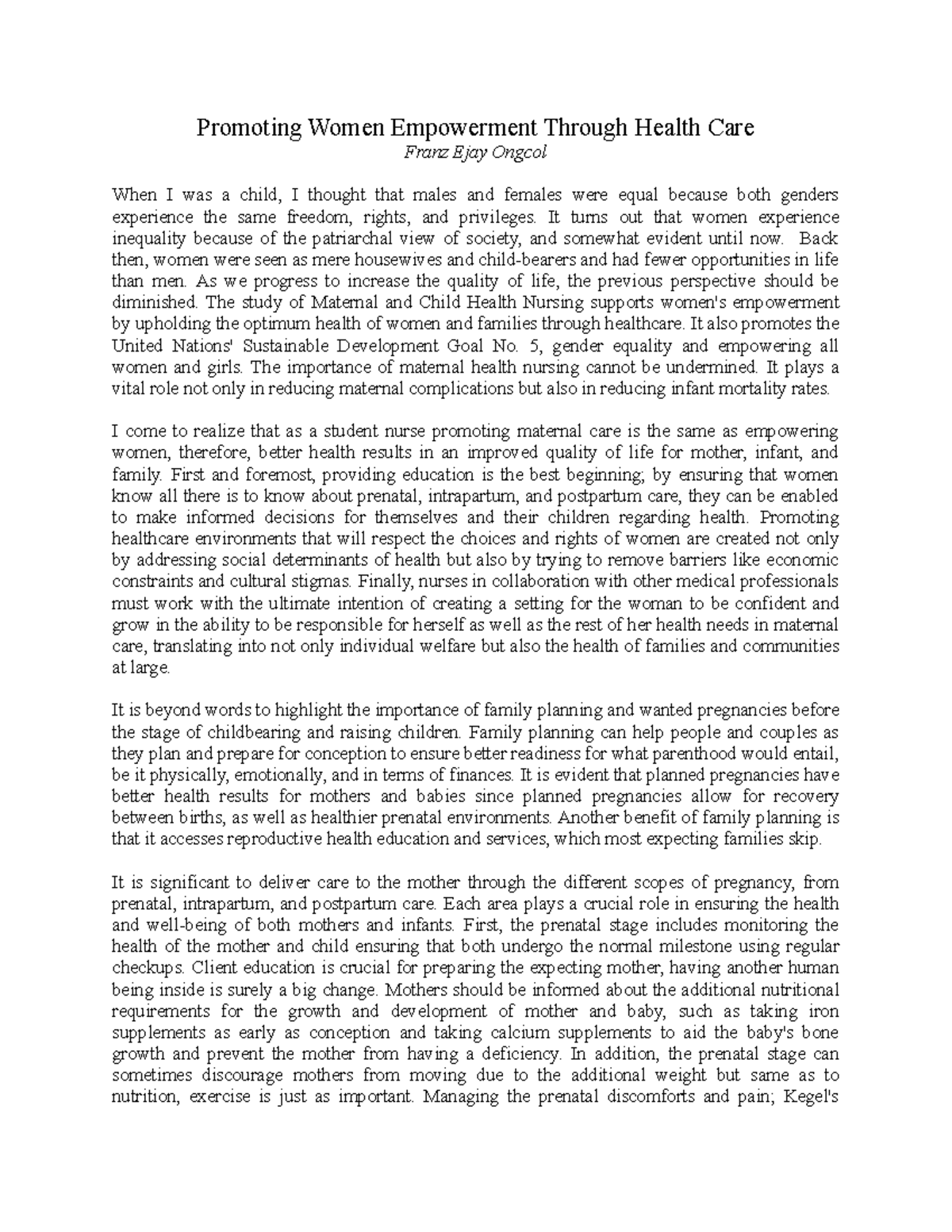 Promoting Women Empowerment Through Health Care - It turns out that ...