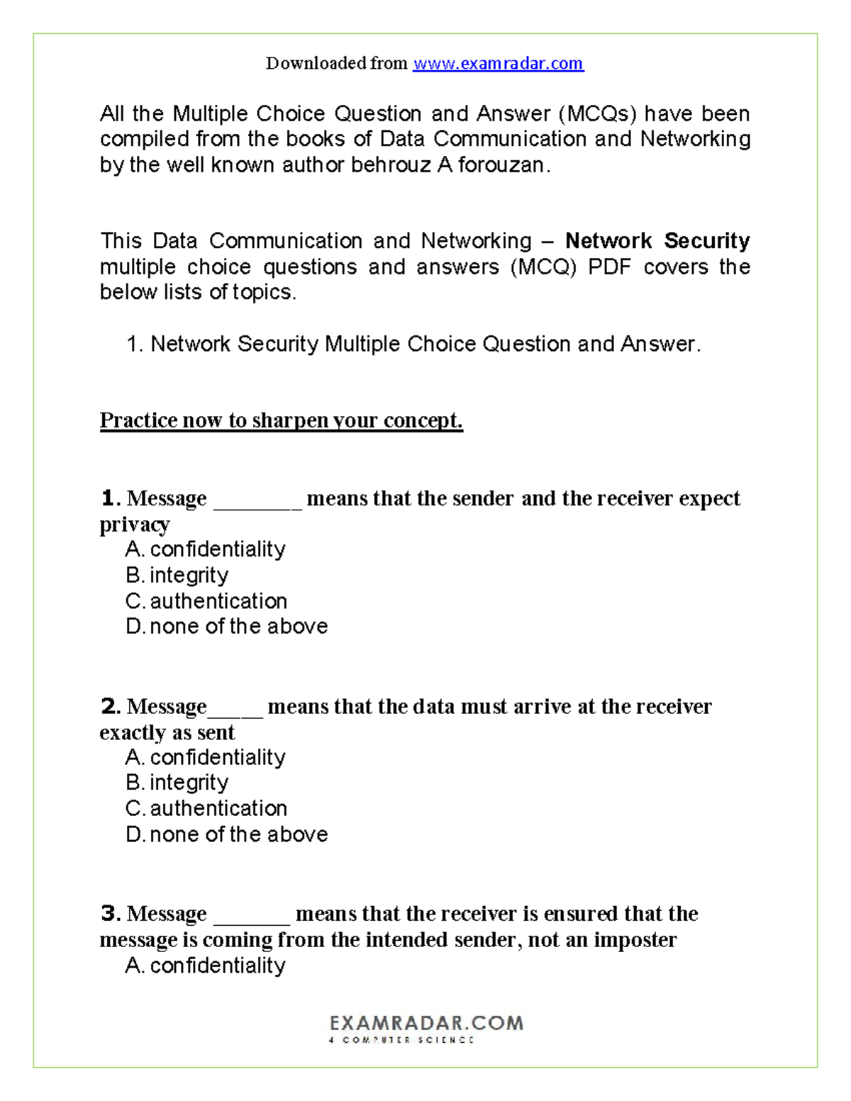 CH 31 Network Security multiple choice questions and answers pdf - All ...