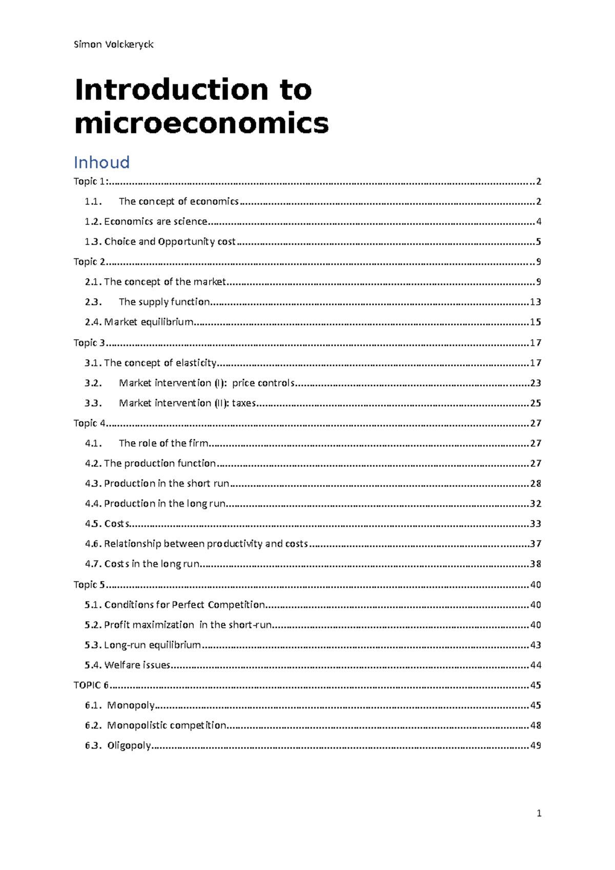 Introduction to microeconomics sv - Introduction to microeconomics ...