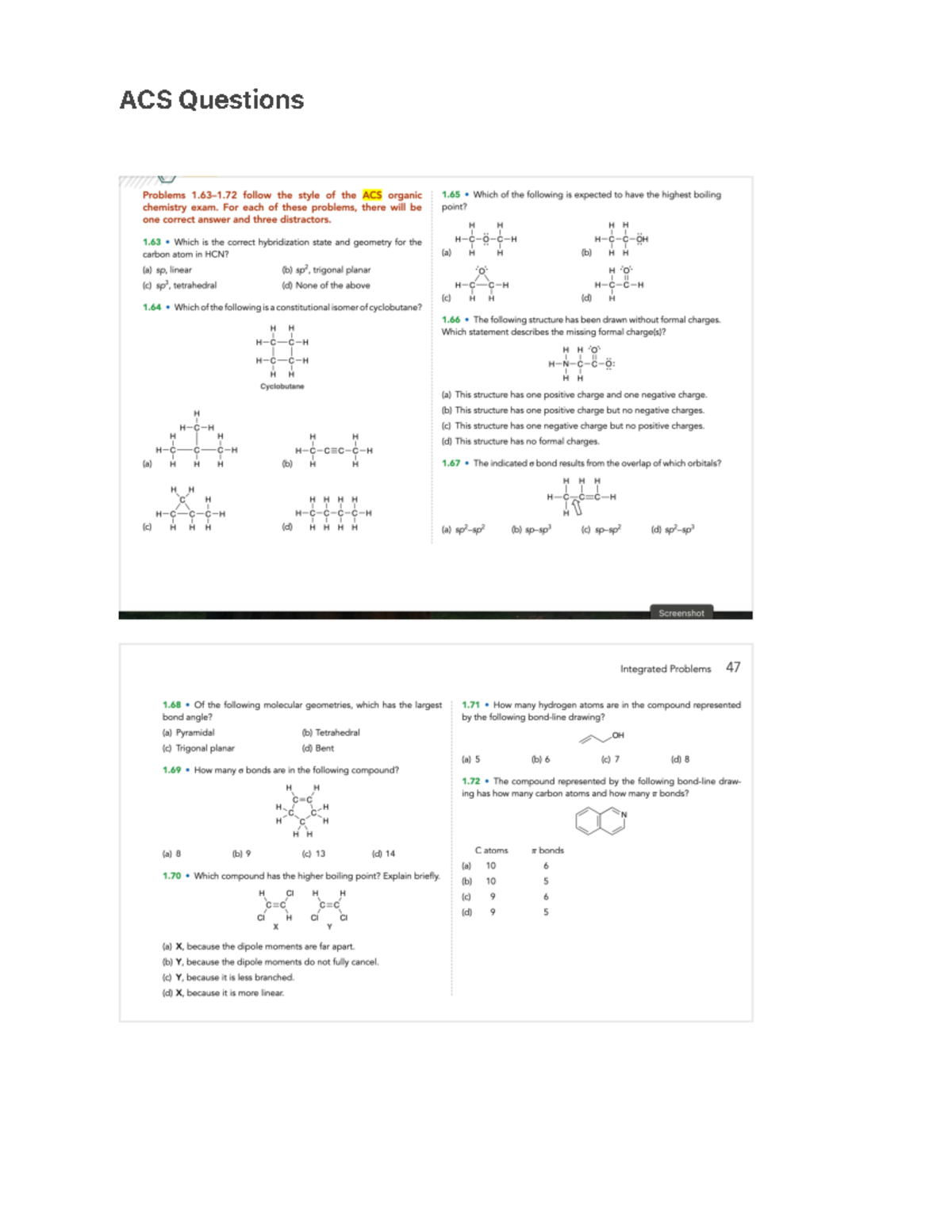 ACS Questions - For each of these problems, there will be point? one ...