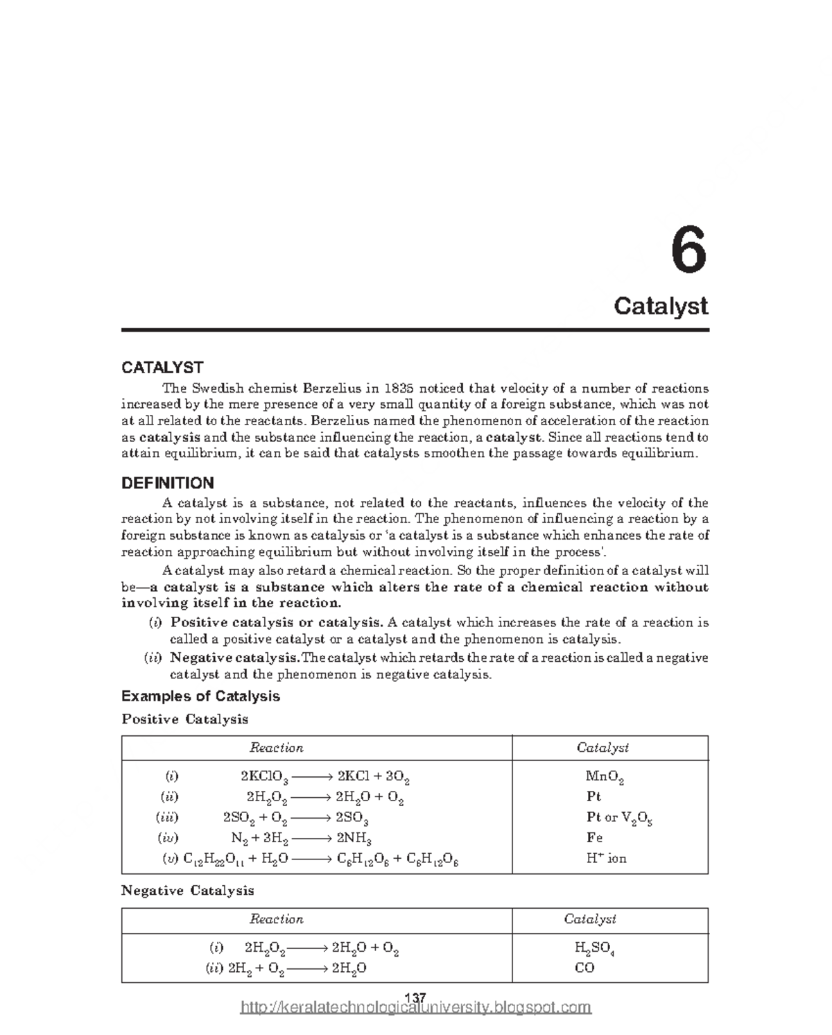 Engineering Chemistry 6- Catalysts - ####### 137 6 Catalyst CATALYST ...