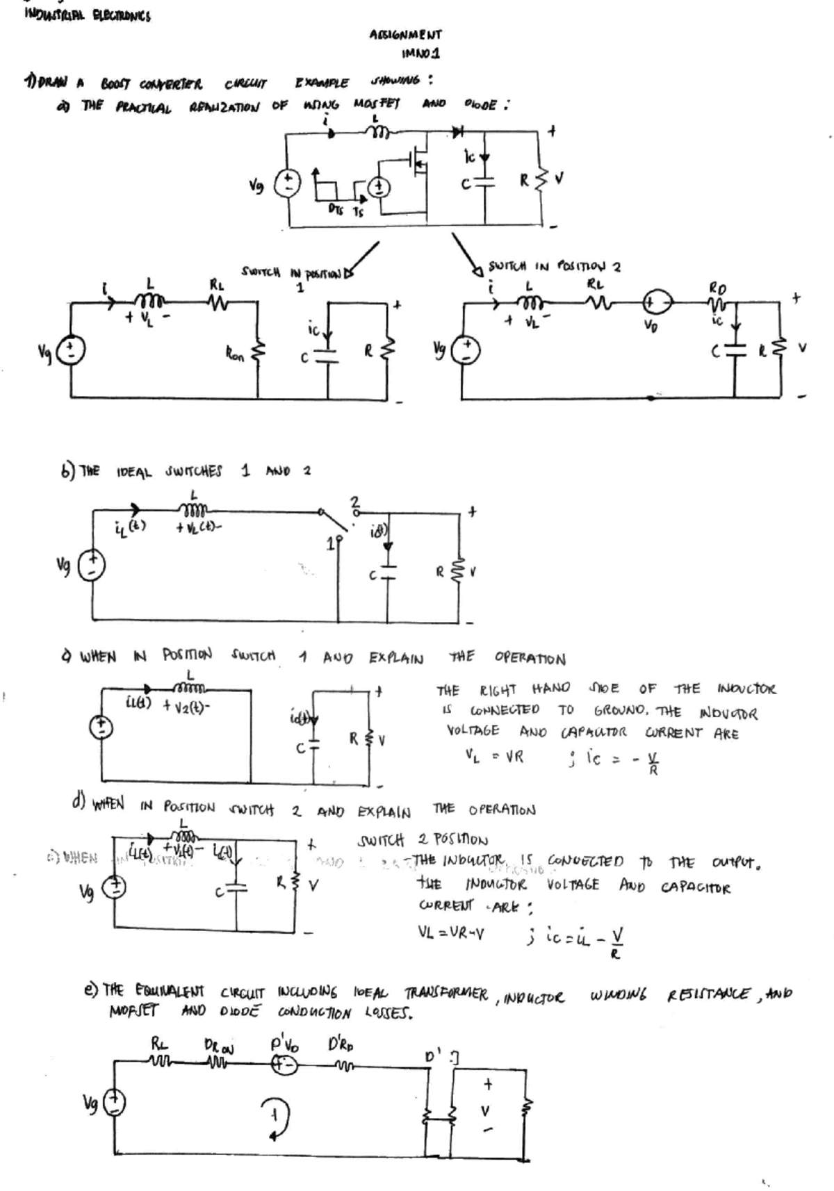 Industrial Electronics Assignment 1 - Electrical Engineering - NVSU - Studocu