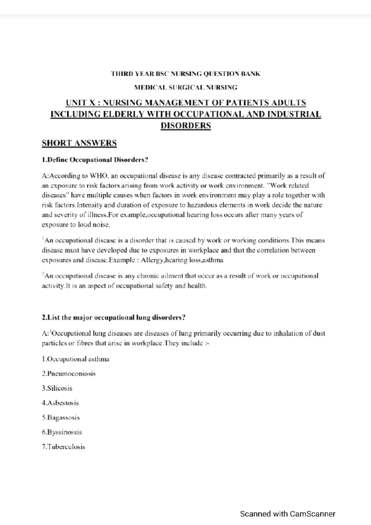 Unit 10 (msn2) - MSN - bachlor of nursing - Studocu