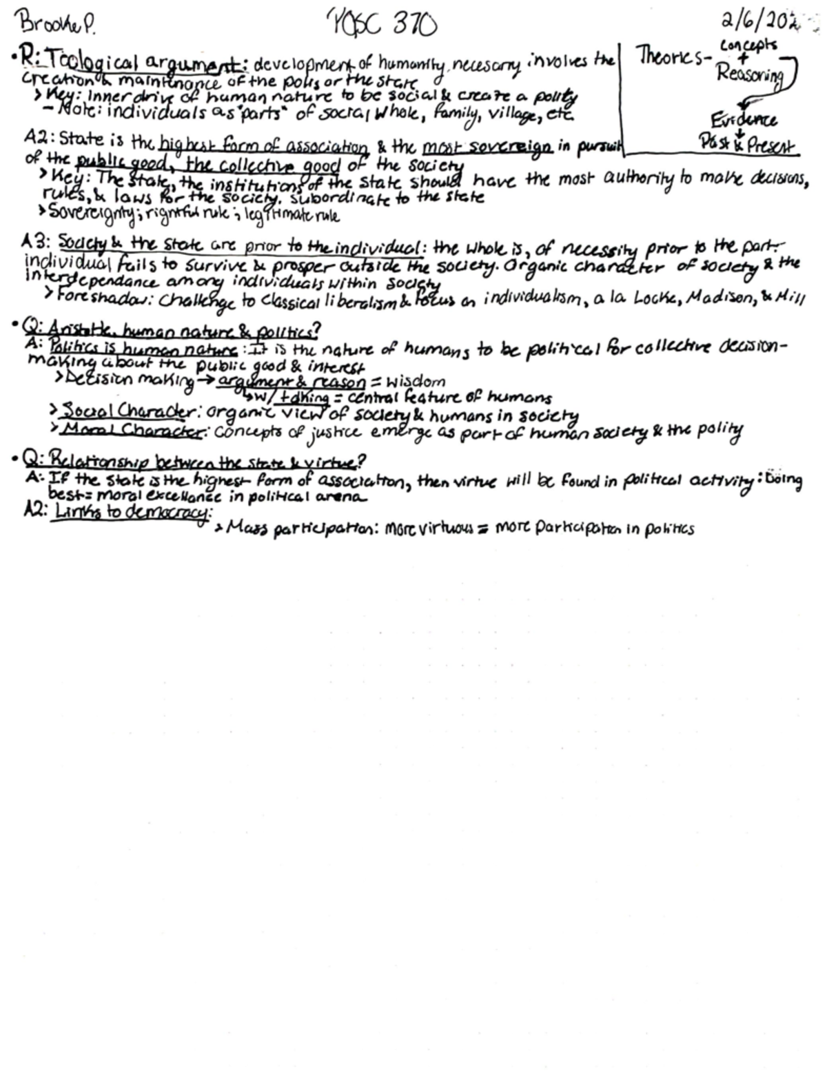 POSC 370 - Class Assignments and course work - Brooke P. Evidence Past ...