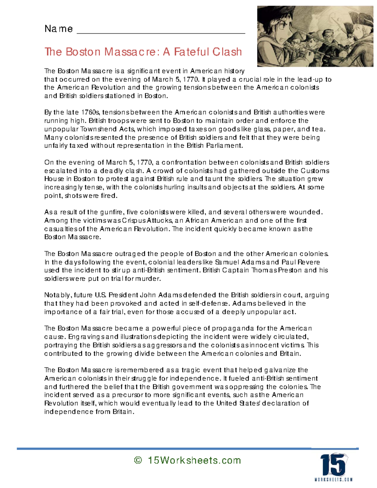 Boston Massacre - USA - Name ...