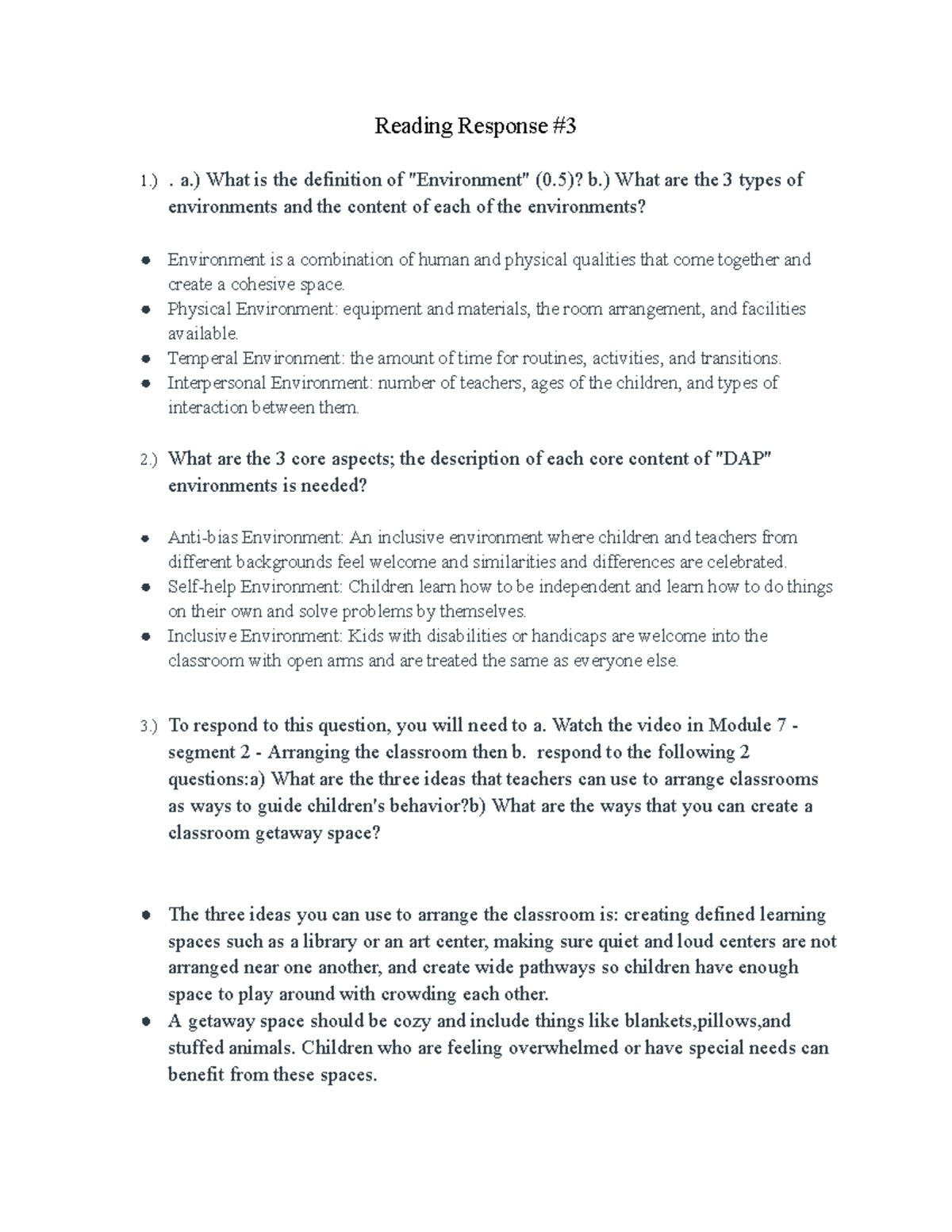 Reading Response #3 - You can use this to help you study. - Reading ...