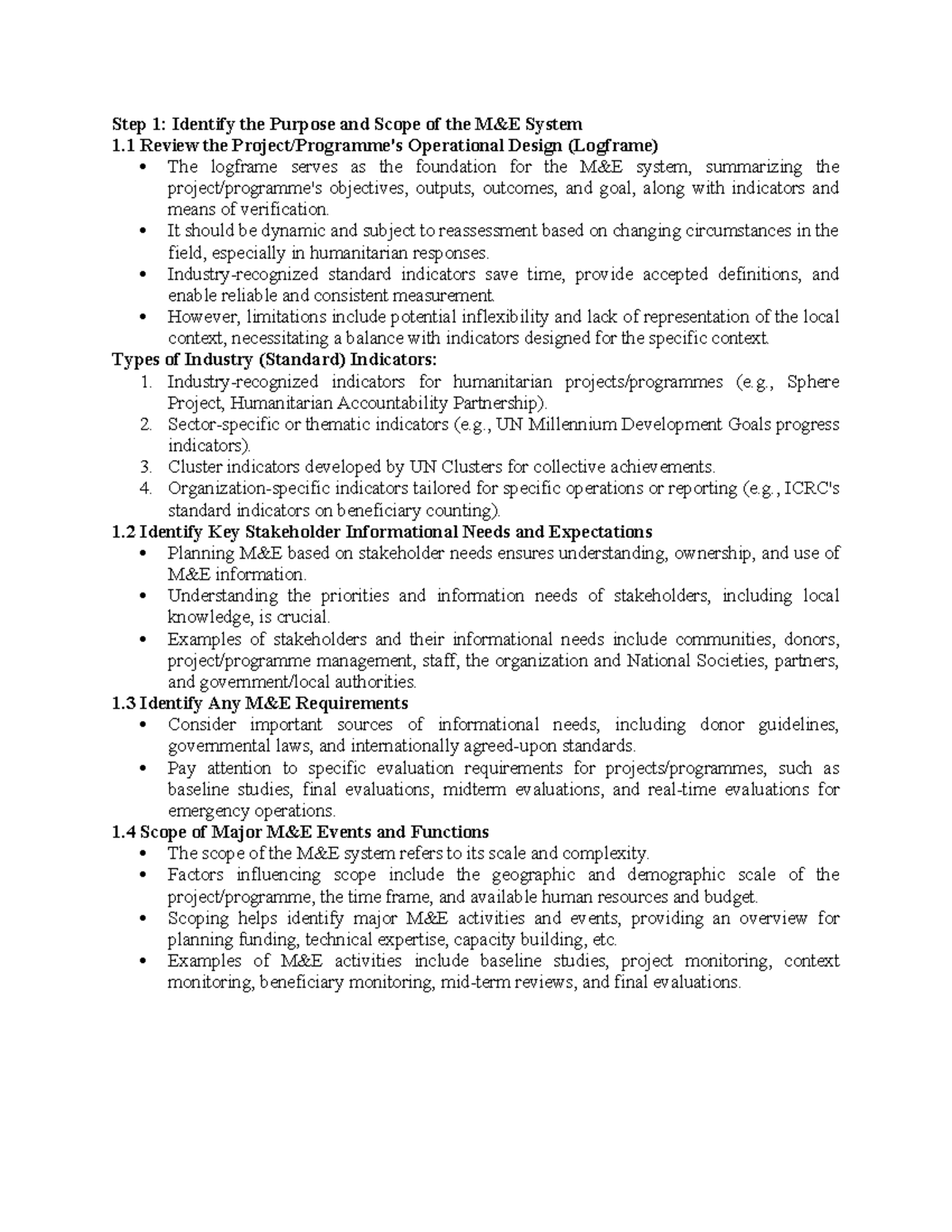 PLanning Monitoring - M&E - Step 1: Identify the Purpose and Scope of ...