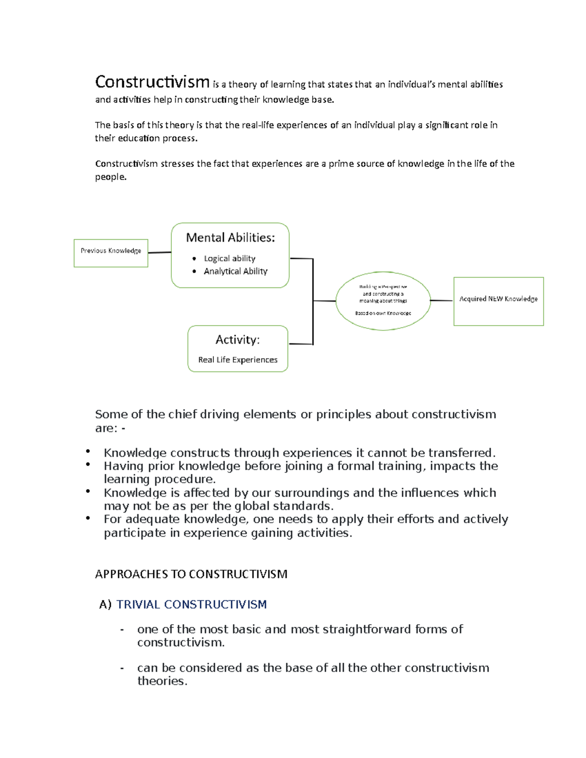 Constructivism - sdfg - Constructivism is a theory of learning that ...