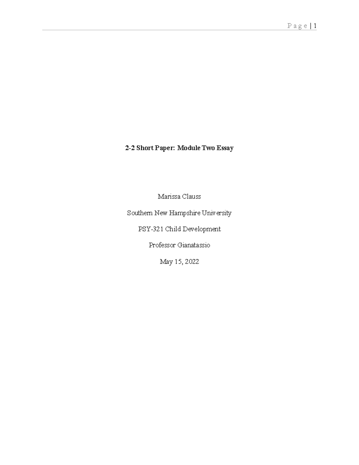MC 2-2 Short Paper Module Two Essay - Page Short Paper: Module Two ...