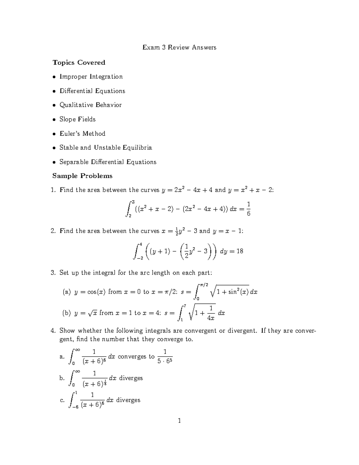 221 S23 Exam 2 Review Answers - Exam 3 Review Answers Topics Covered ...