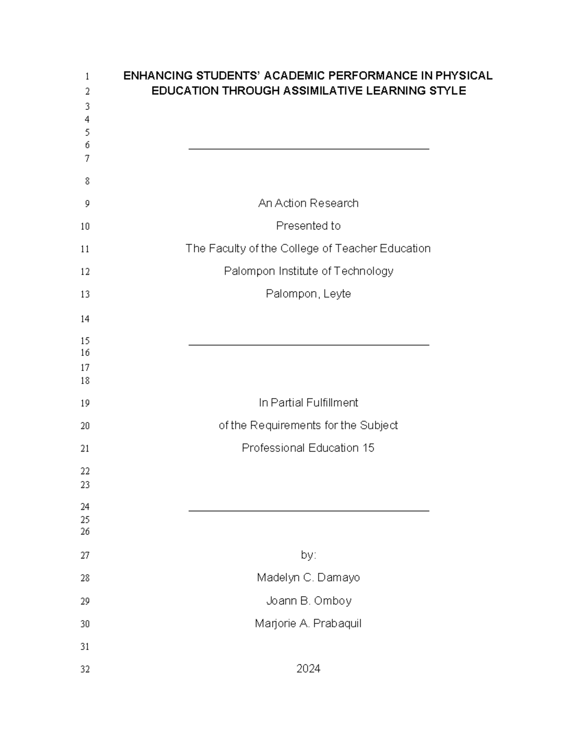 Final- Research- Paper - i ENHANCING STUDENTS’ ACADEMIC PERFORMANCE IN ...