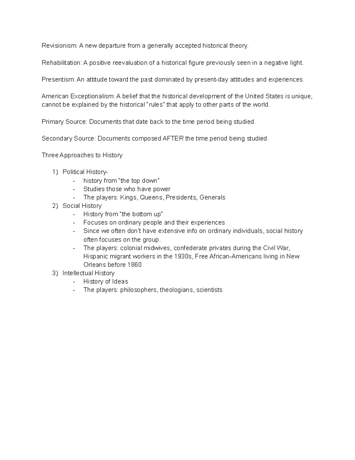 Lecture 1 - History notes - Revisionism: A new departure from a ...