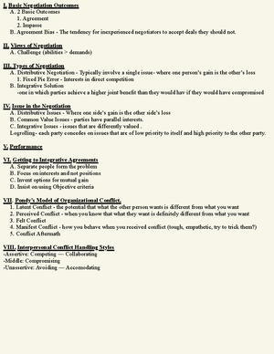 Study Guide ch 10-12 - Chapter 10 on conflict and negotiation: Conflict ...