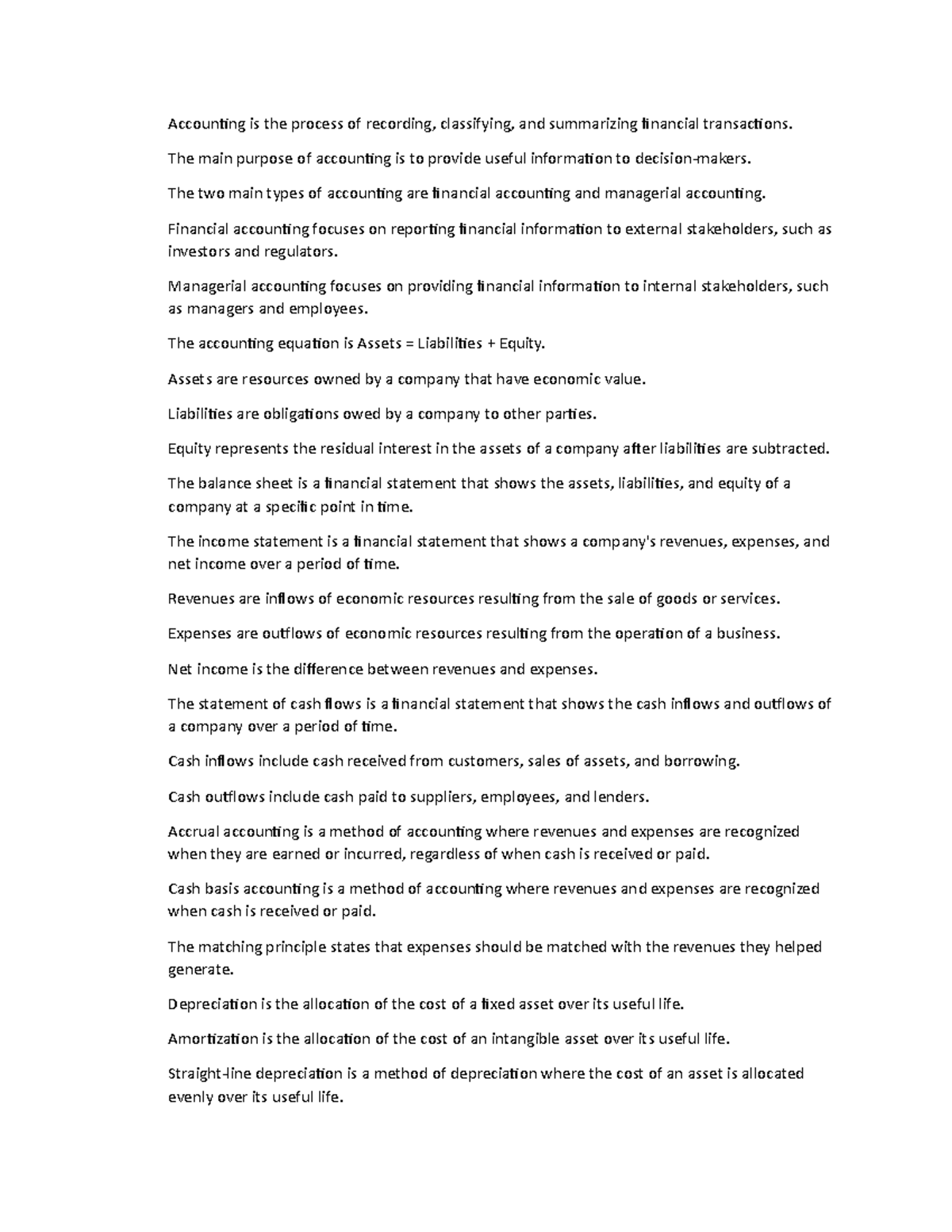 Fundamentals of Accounting - Accounting is the process of recording, classifying, and ...