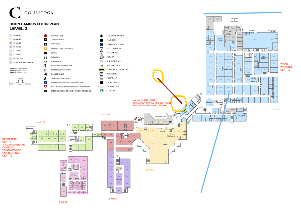 Classroom Map - DOON CAMPUS FLOOR PLAN LEVEL 2 A - WING B - WING C ...