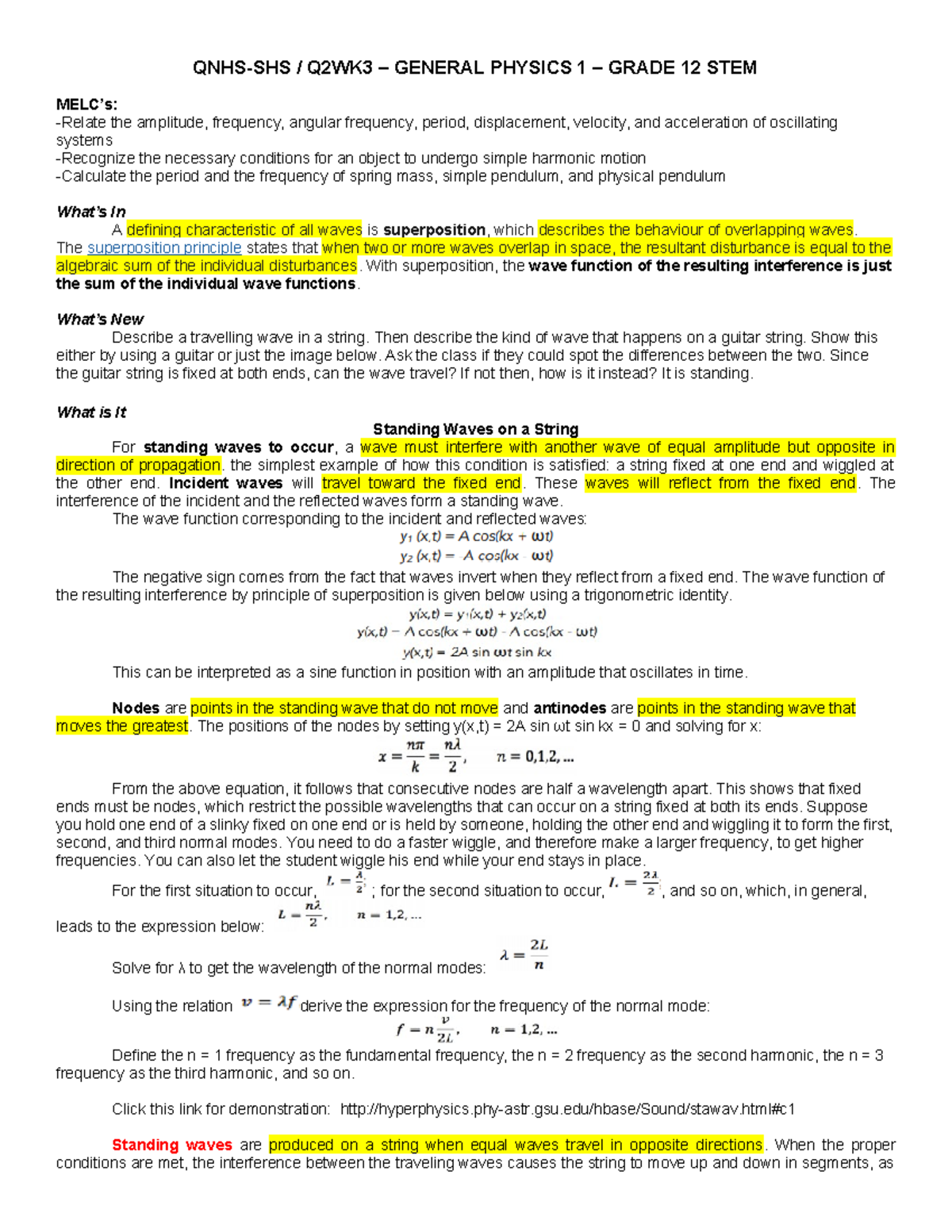 Q2wk3 4 gp1 module 3 4 - CPAR-As 3 - Second Quarter - QNHS-SHS / Q2WK3 – GENERAL PHYSICS 1 ...