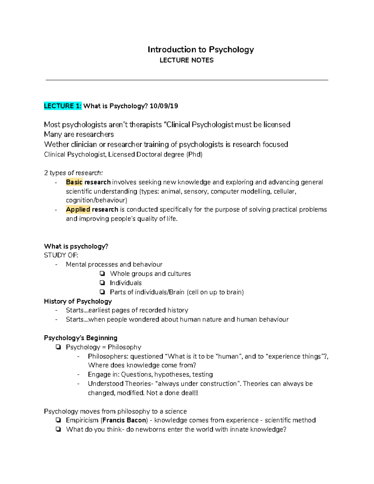 Intro psych notes-1 - ¡¬˥ˤ˥ TťƪƖŰēƲČƪŃŰť ƪŰ ¡ƞǑČĽŰŚŰĵǑ͉͉ g/ ¹À¤/ s~¹/¬͉ ...