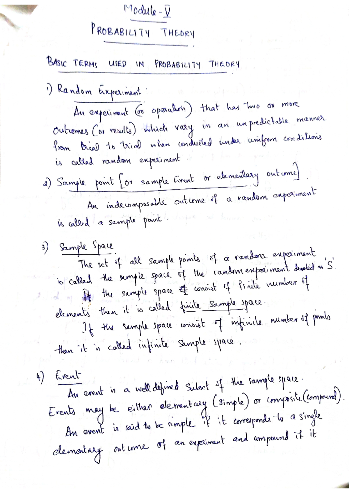 QT 2 M 5 - Probability - Module V PROBABILITY THEORY BASIC TERMS USED IN PROBABILITY THEORY 1 ...
