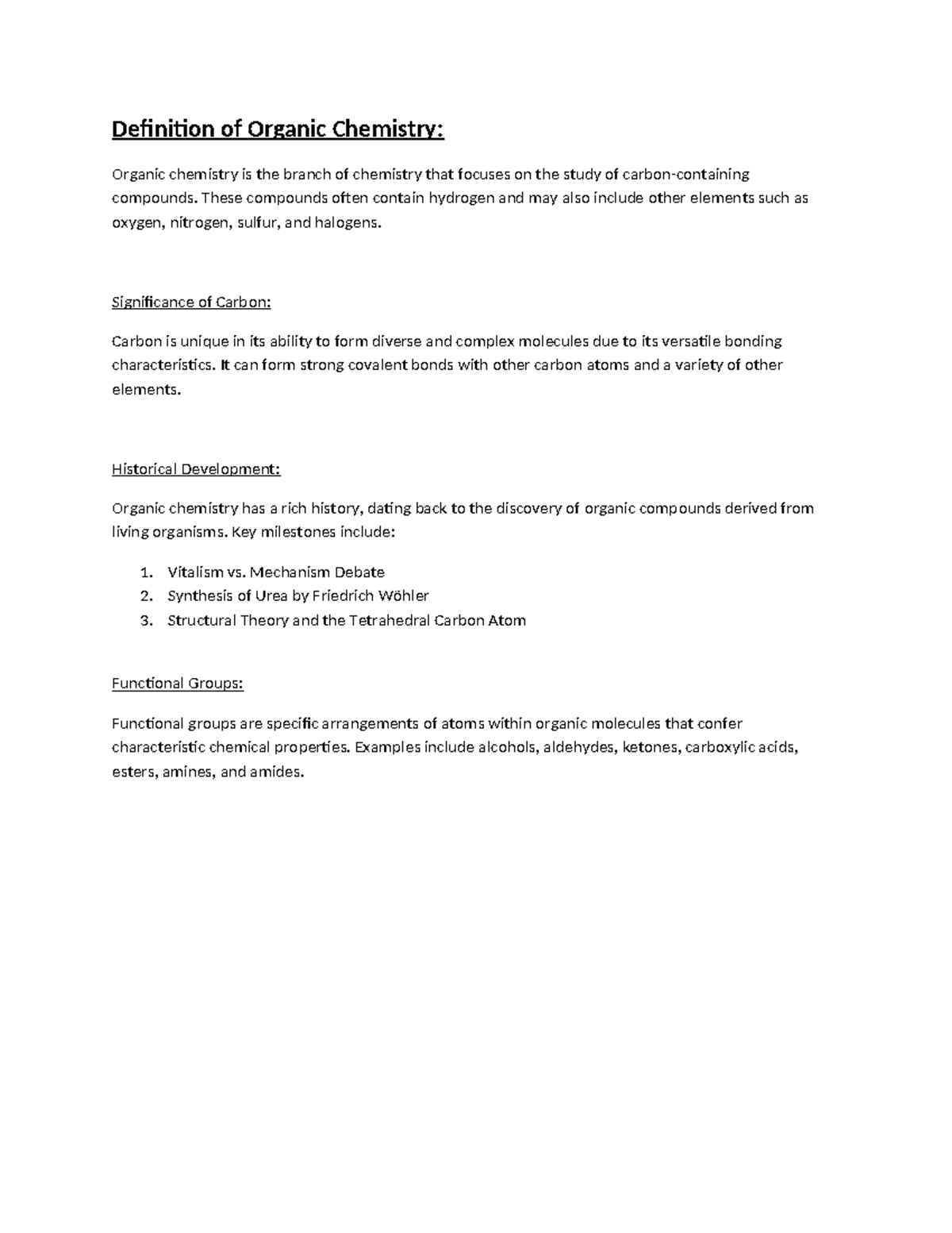 Chem doc 2 - Information on science - Definition of Organic Chemistry ...