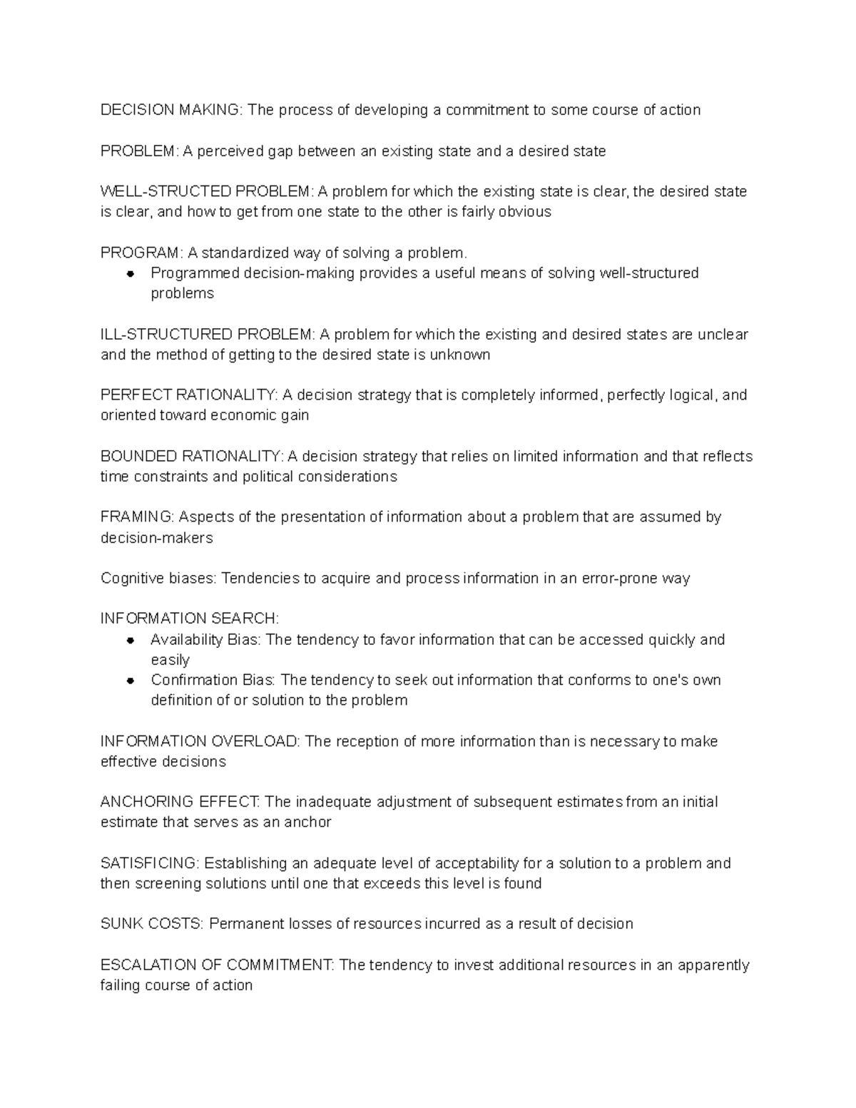 Chapter-11 ( Negotiation) - DECISION MAKING: The process of developing a commitment to some ...