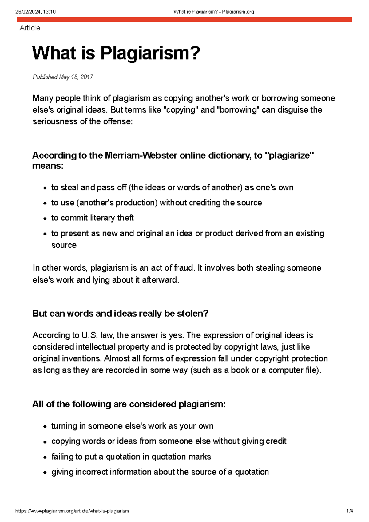 Article 3 What is Plagiarism - Plagiarism - What is Plagiarism ...