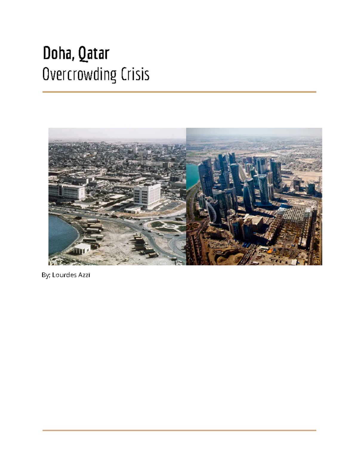 Report - dyhdb yes - Doha, Qatar Overcrowding Crisis By; Lourdes Azzi ...
