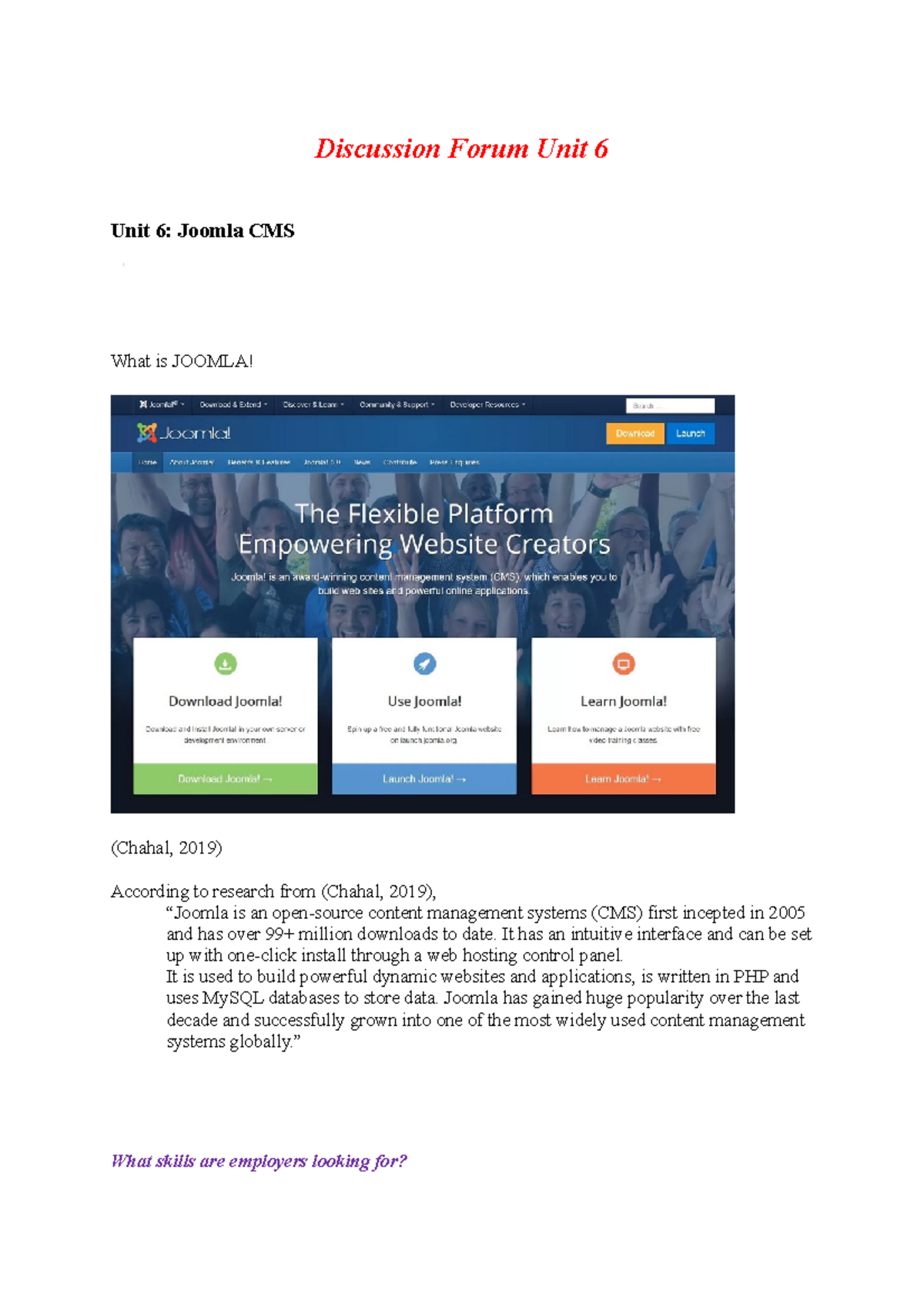 Discussion Forum Unit 6 - It has an intuitive interface and can be set up with one-click install ...