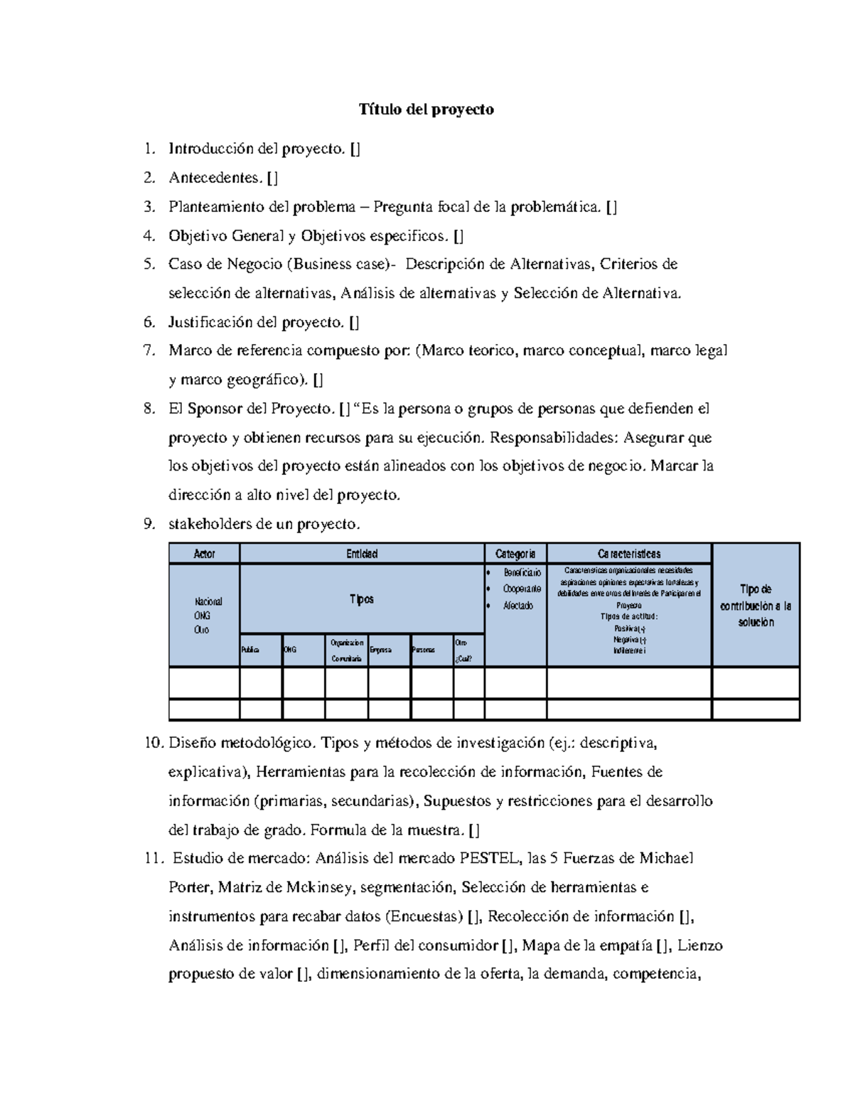 Bitácora para la elaboración de un proyecto - Título del proyecto ...