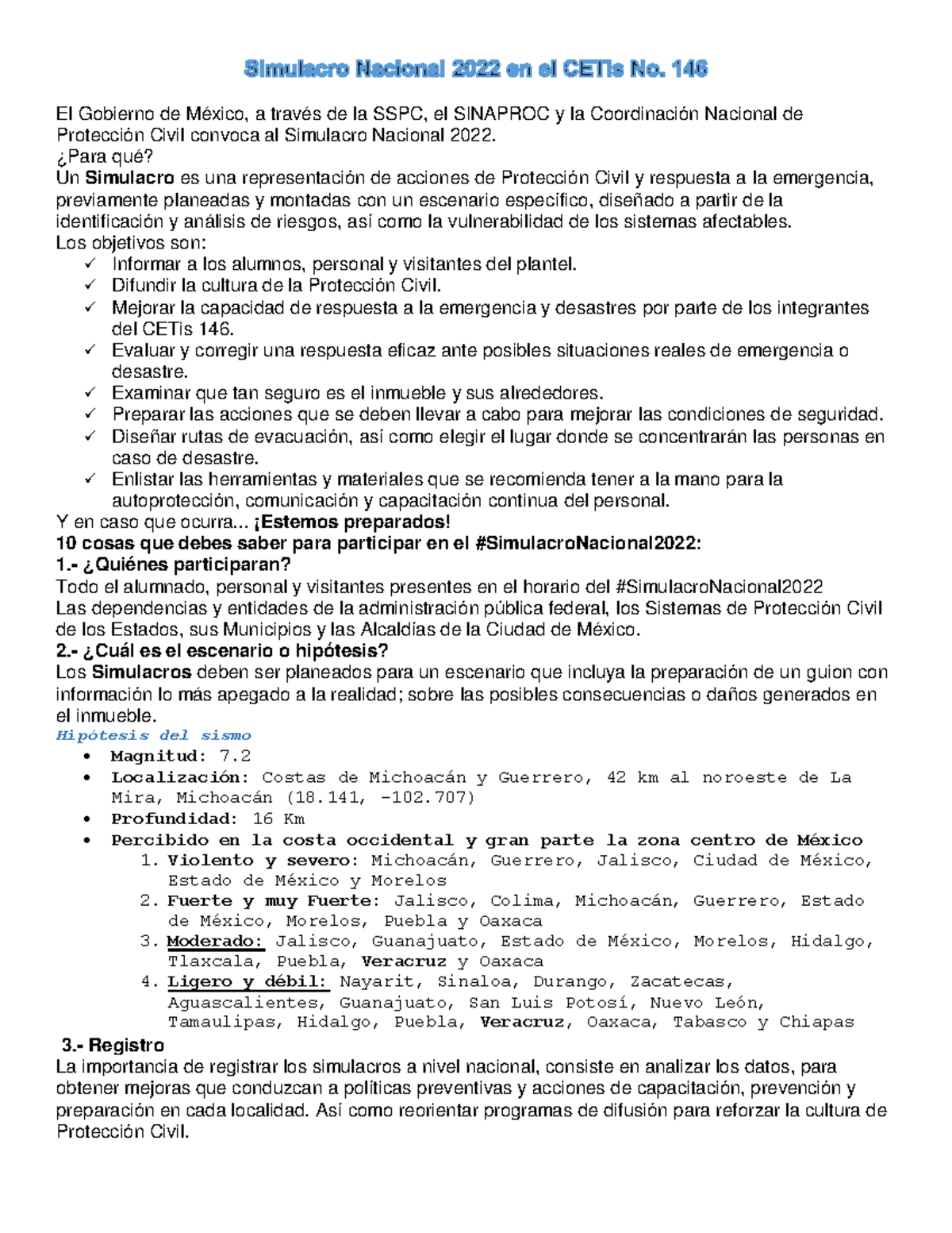 Simulacro Nacional 19 sept 2022 - El Gobierno de México, a través de la ...