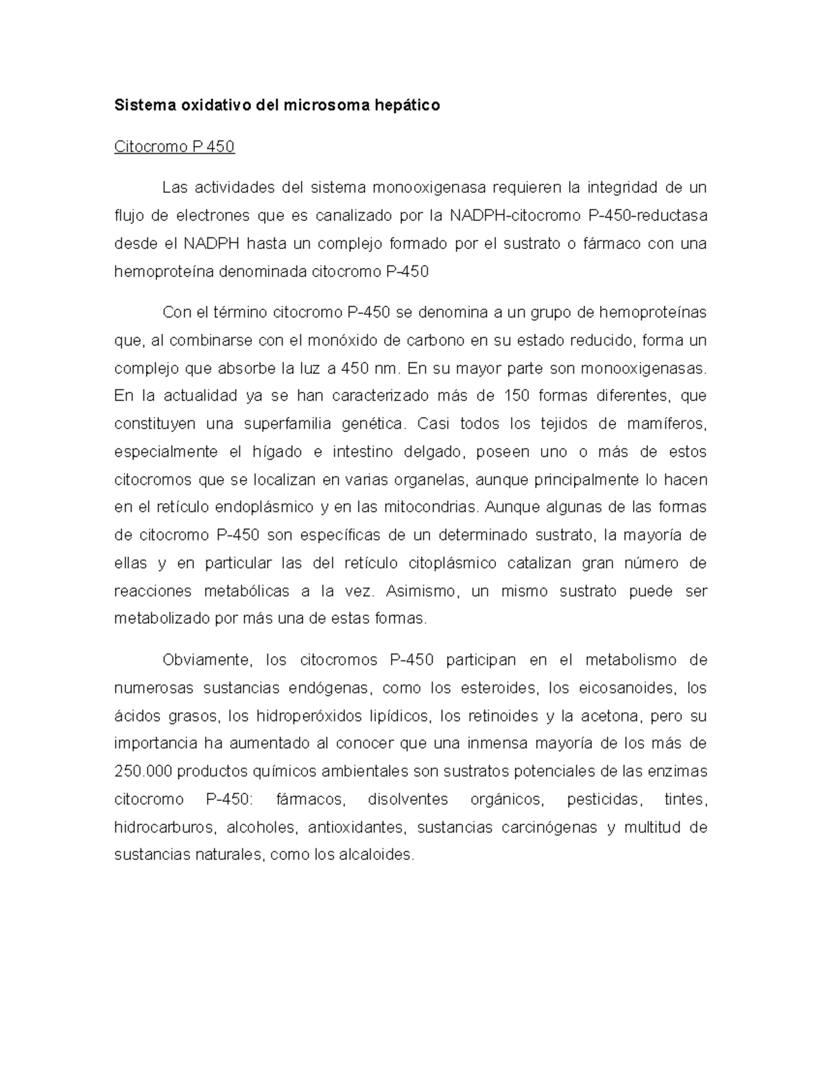 Sistema oxidativo del microsoma hepático - Sistema oxidativo del ...