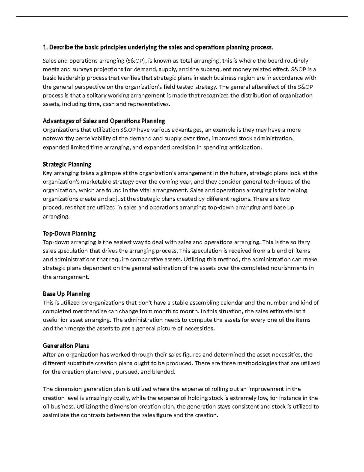 Final exam essay answer - Describe the basic principles underlying the ...