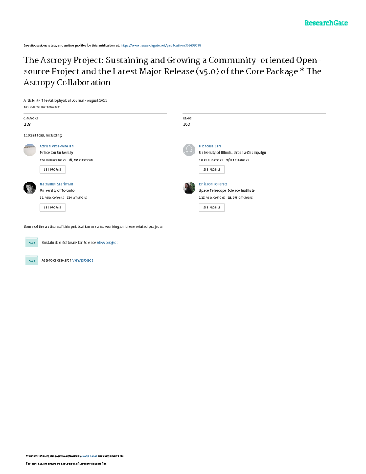 The Astropy Collaboration See Discussions Stats And Author Profiles