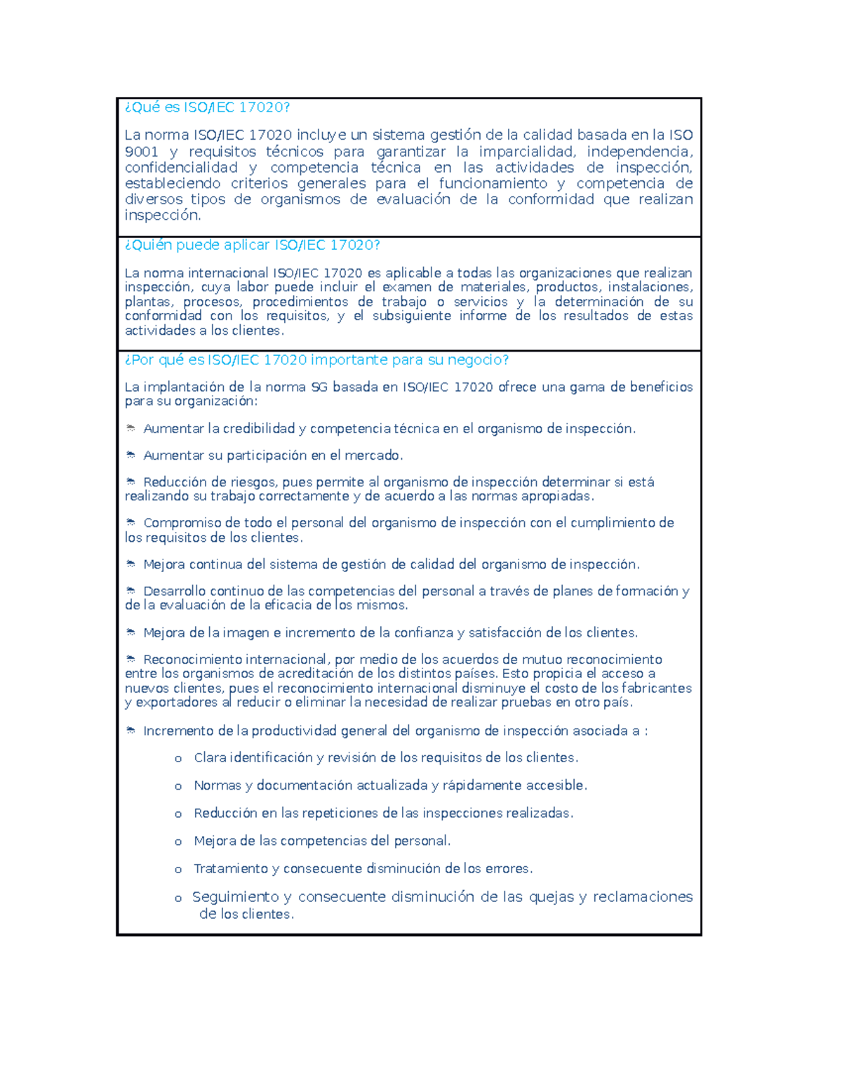 Importancia ISO 17020 2012 - ¿Qué es ISO/IEC 17020? La norma ISO/IEC 17020 incluye un sistema ...