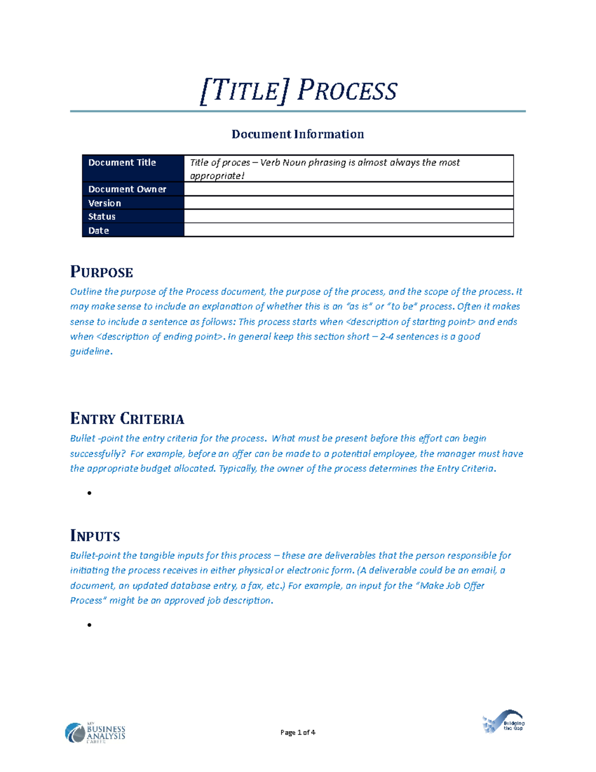 Business-Process-Template - [TITLE] PROCESS Document Information ...