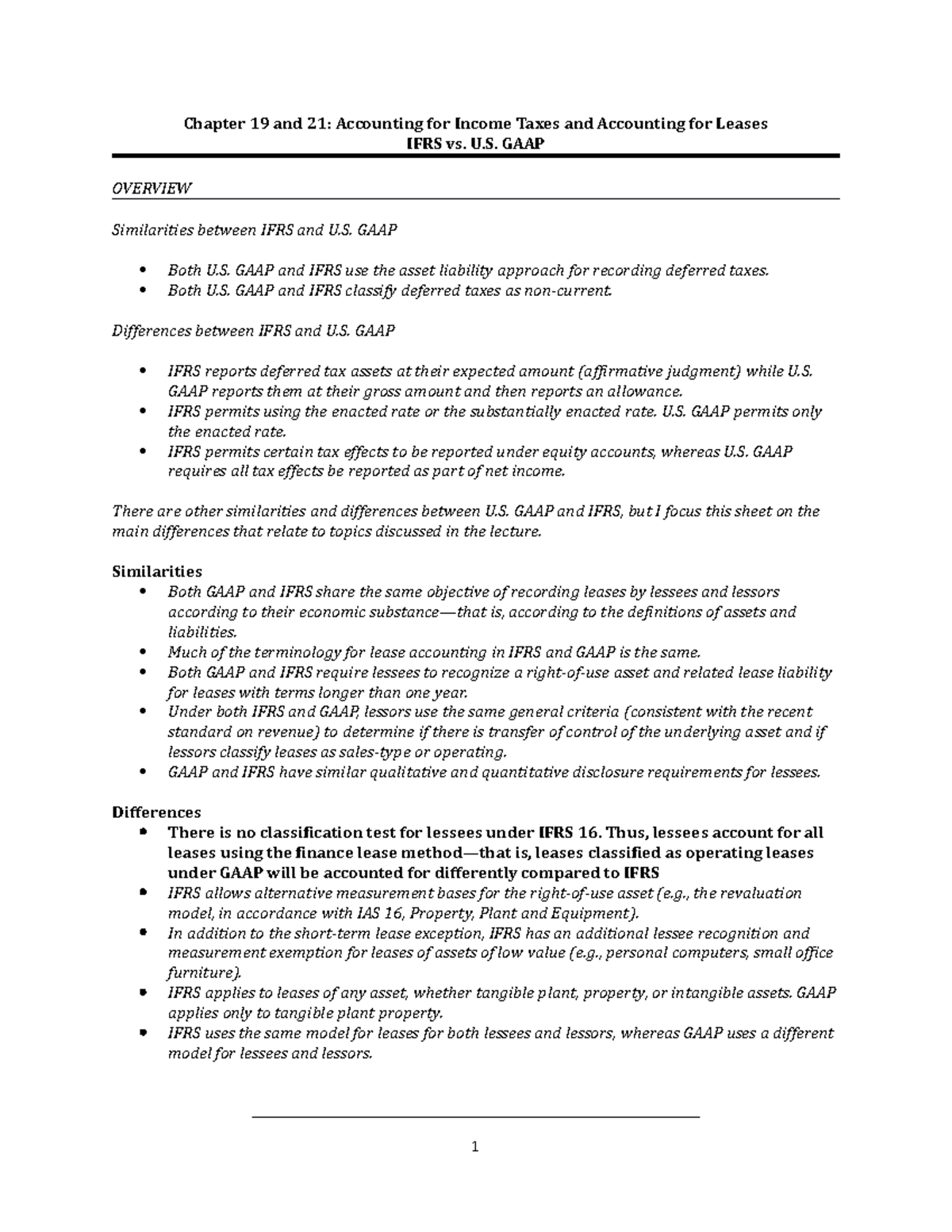 Chapter 19 Lecture Guide (IFRS) - Chapter 19 and 21: Accounting for ...