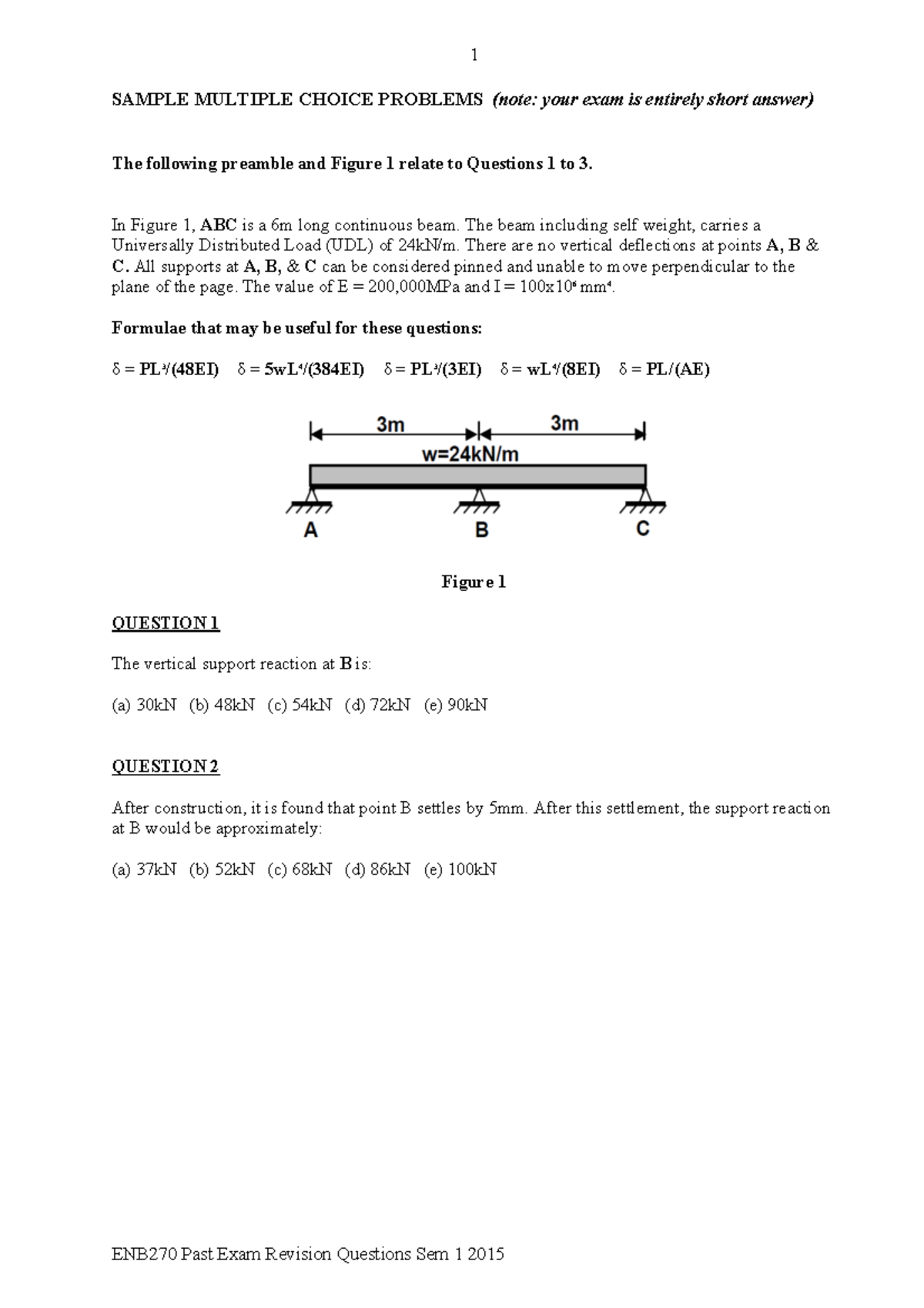 Sample/practice exam 14 June 2015, questions - SAMPLE MULTIPLE CHOICE ...