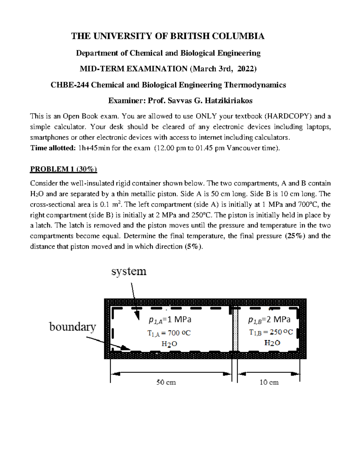 Midterm Exam CHBE244 2022 solutions - THE UNIVERSITY OF BRITISH ...
