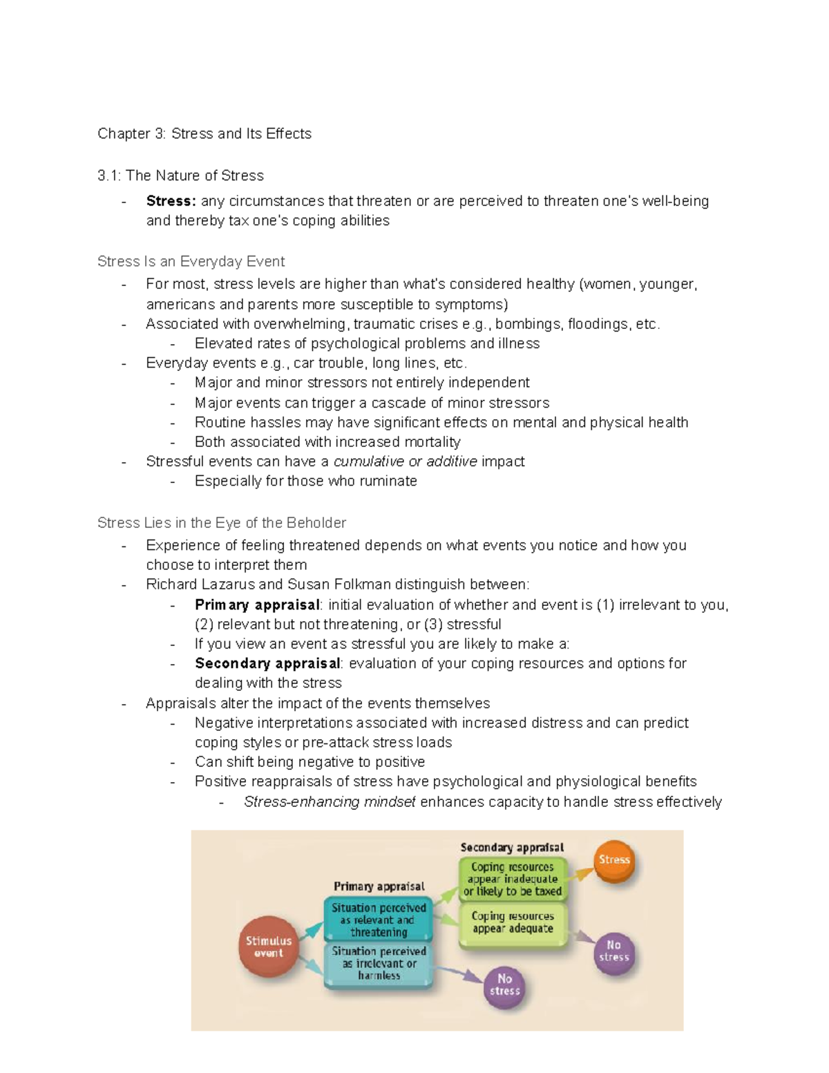 Chapter 3 Stress and Its Effects - Chapter 3: Stress and Its Effects 3 ...