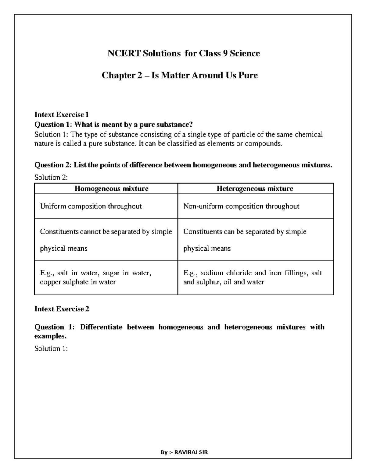 Science CH-2 Question Answers - NCERT Solutions for Class 9 Science ...