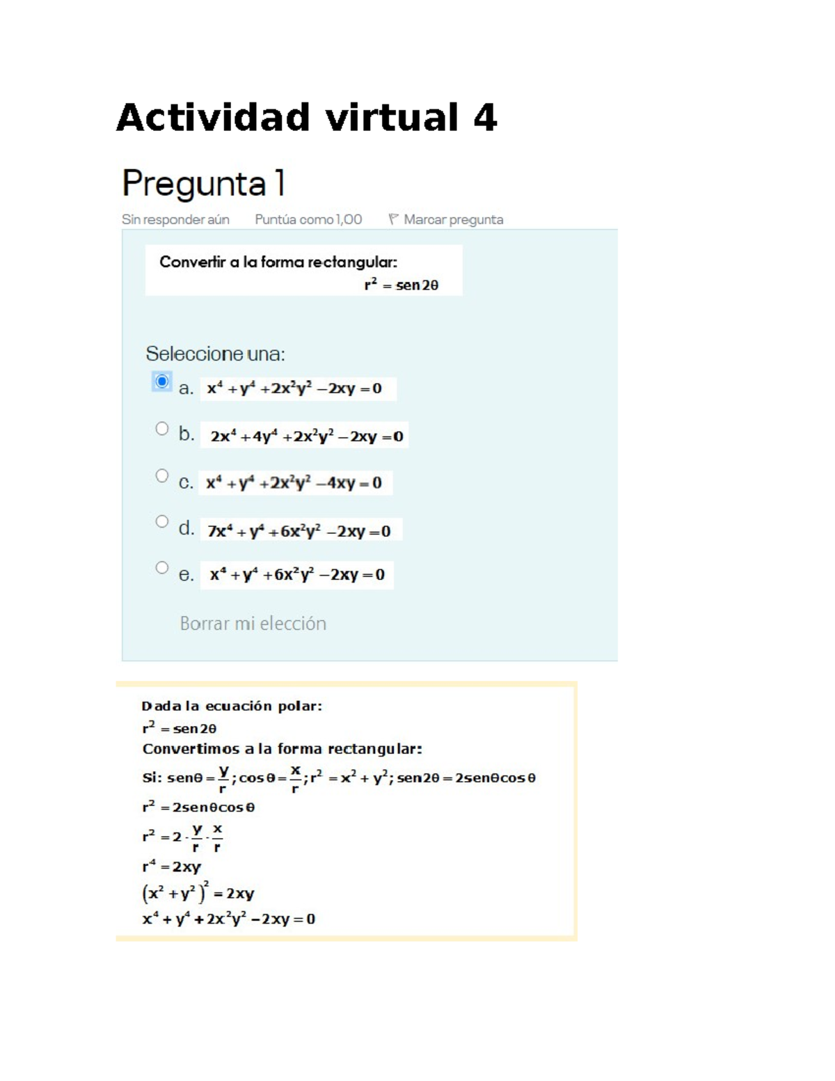 Actividad virtual 4-1 - examen parcial - Álgebra Matricial - Actividad virtual - Studocu